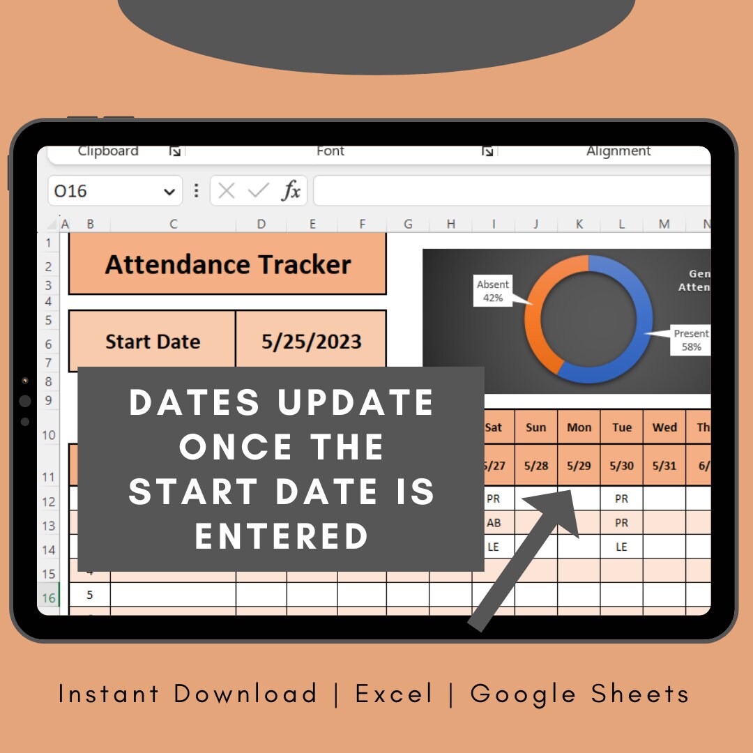 Attendance Tracker Employee Attendance School Tracker Teacher Planning ...