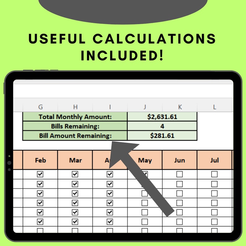 Monthly Bill Tracker: Excel Spreadsheet, Bill Payment Schedule (digital ...