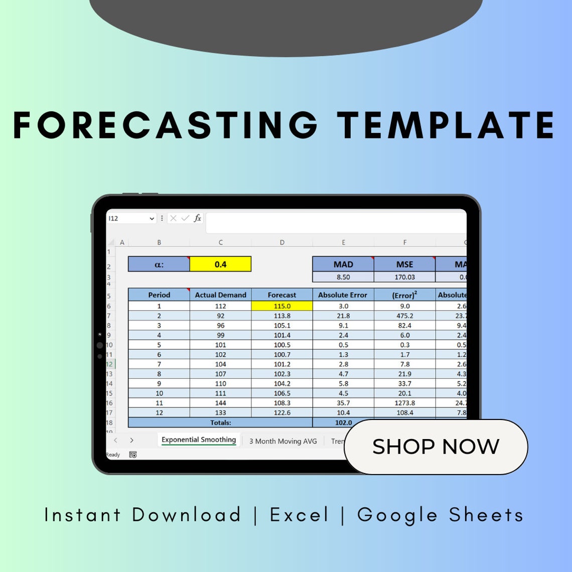 Sales Demand Forecasting Excel Template | Predict Future Sales ...