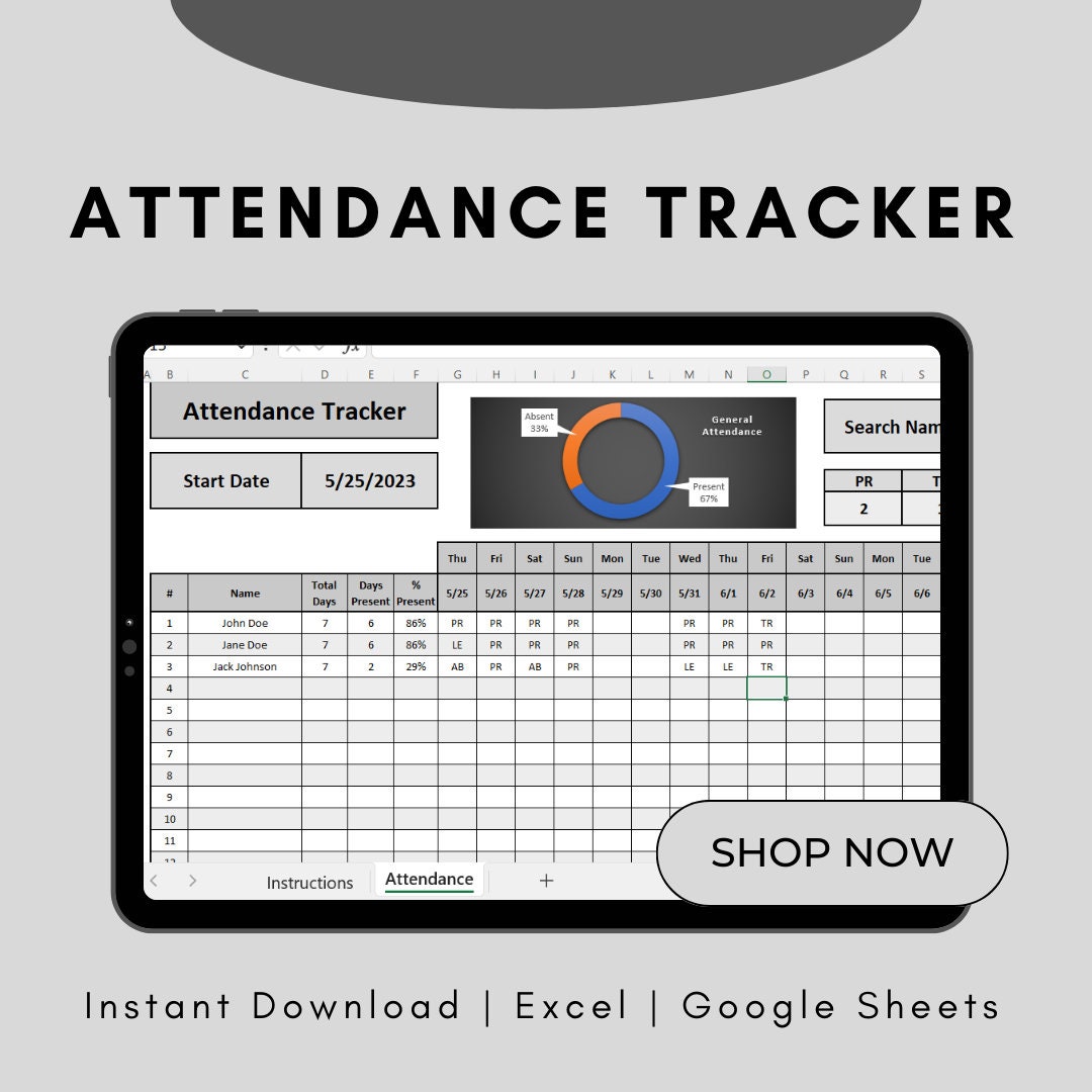 Student Attendance Tracker for Teachers Attendance Log for Daily ...