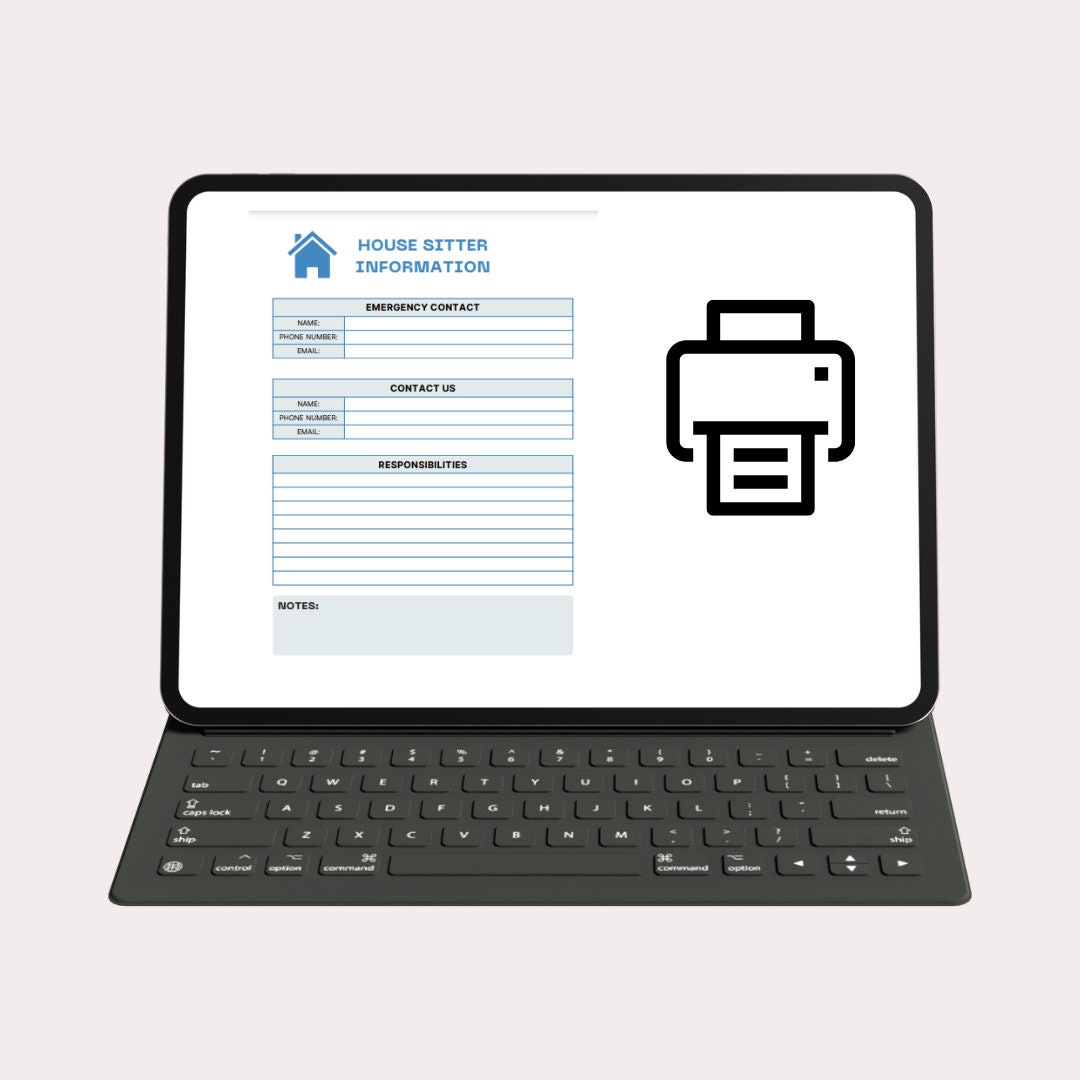 House Sitter Instructions Printable PDF Template, House Sitter Guide ...