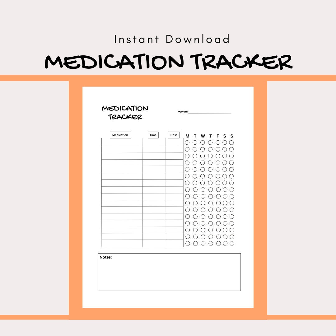 Printable Medication Tracker: Daily & Monthly Medicine Log (PDF) - Etsy