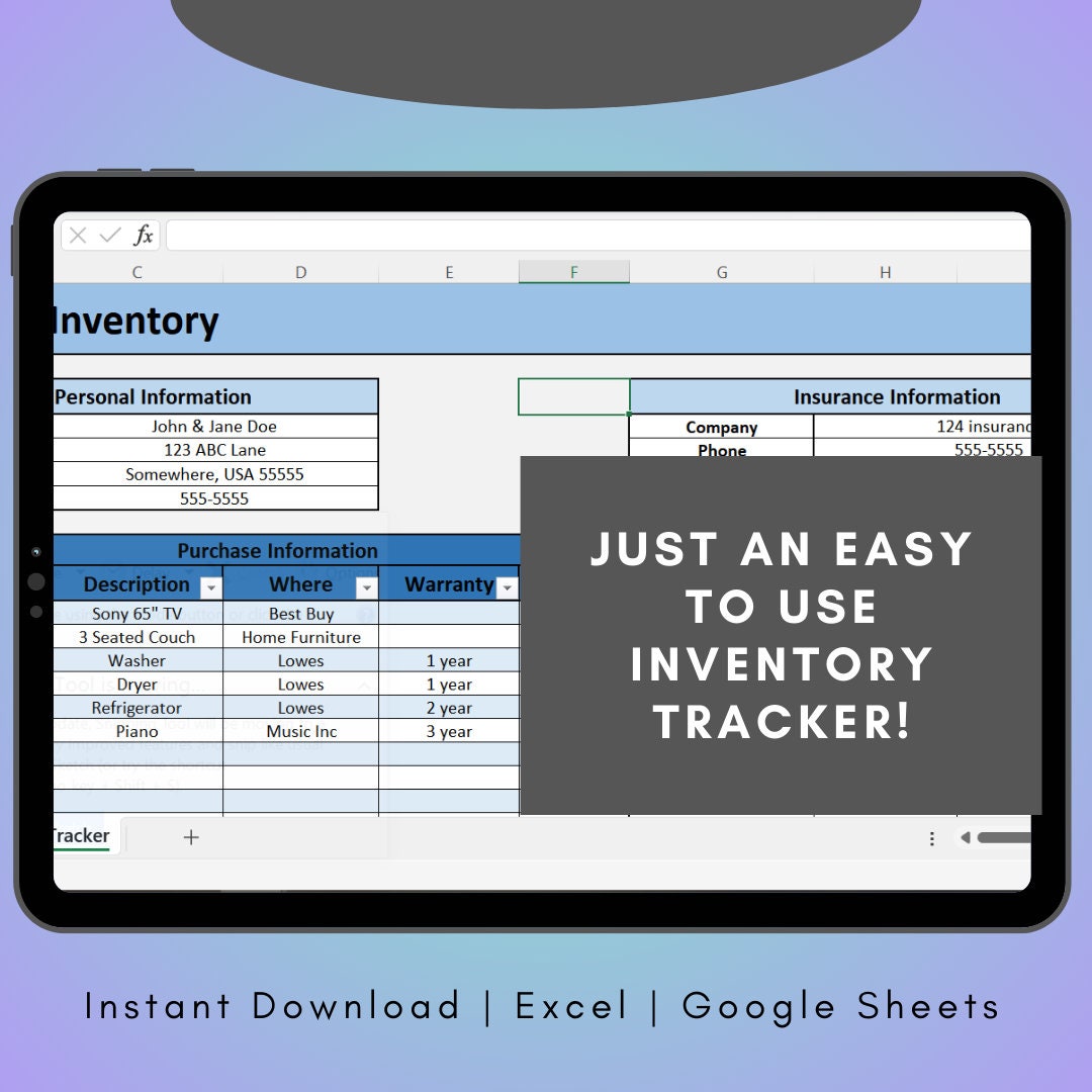 Home Inventory Tracker, Home Inventory Checklist, Home Inventory ...