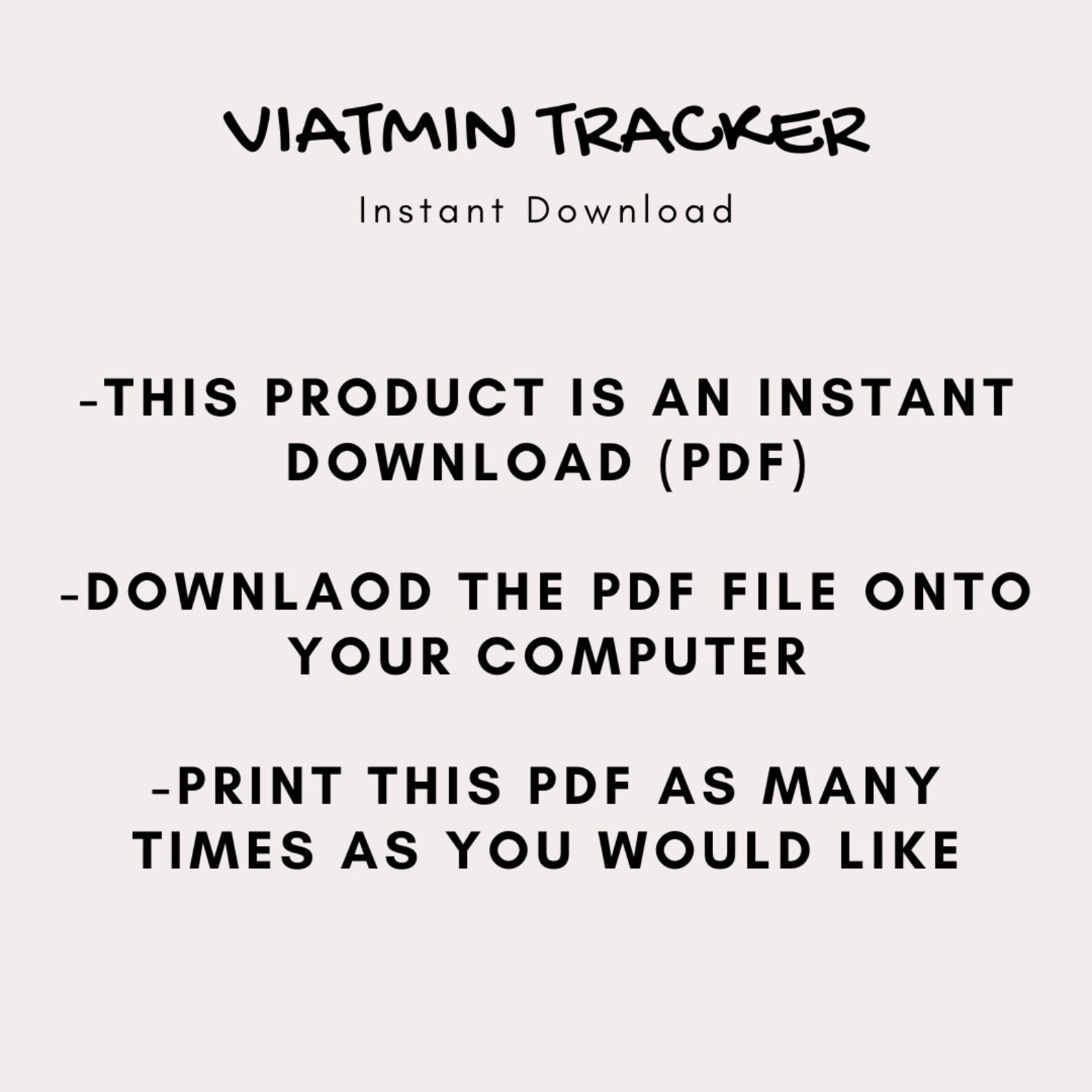 Daily Vitamin Tracker Printable: Monthly Supplement Checklist (PDF) - Etsy