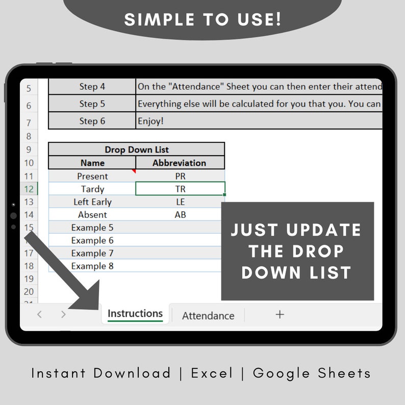 Student Attendance Tracker for Teachers Attendance Log for Daily ...