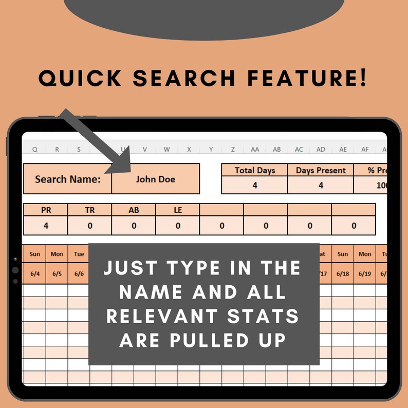 Attendance Tracker Employee Attendance School Tracker Teacher Planning ...