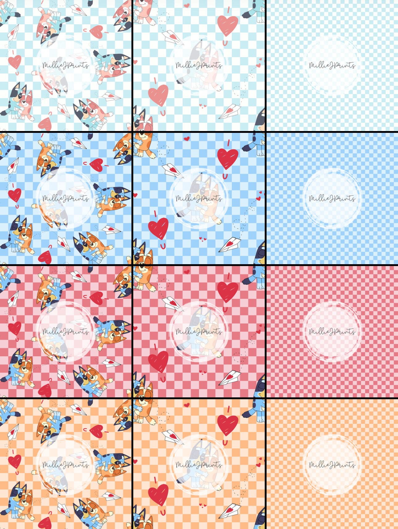 Blue Dog Valentine Postman Paper Airplane Hand Drawn Digital Paper ...