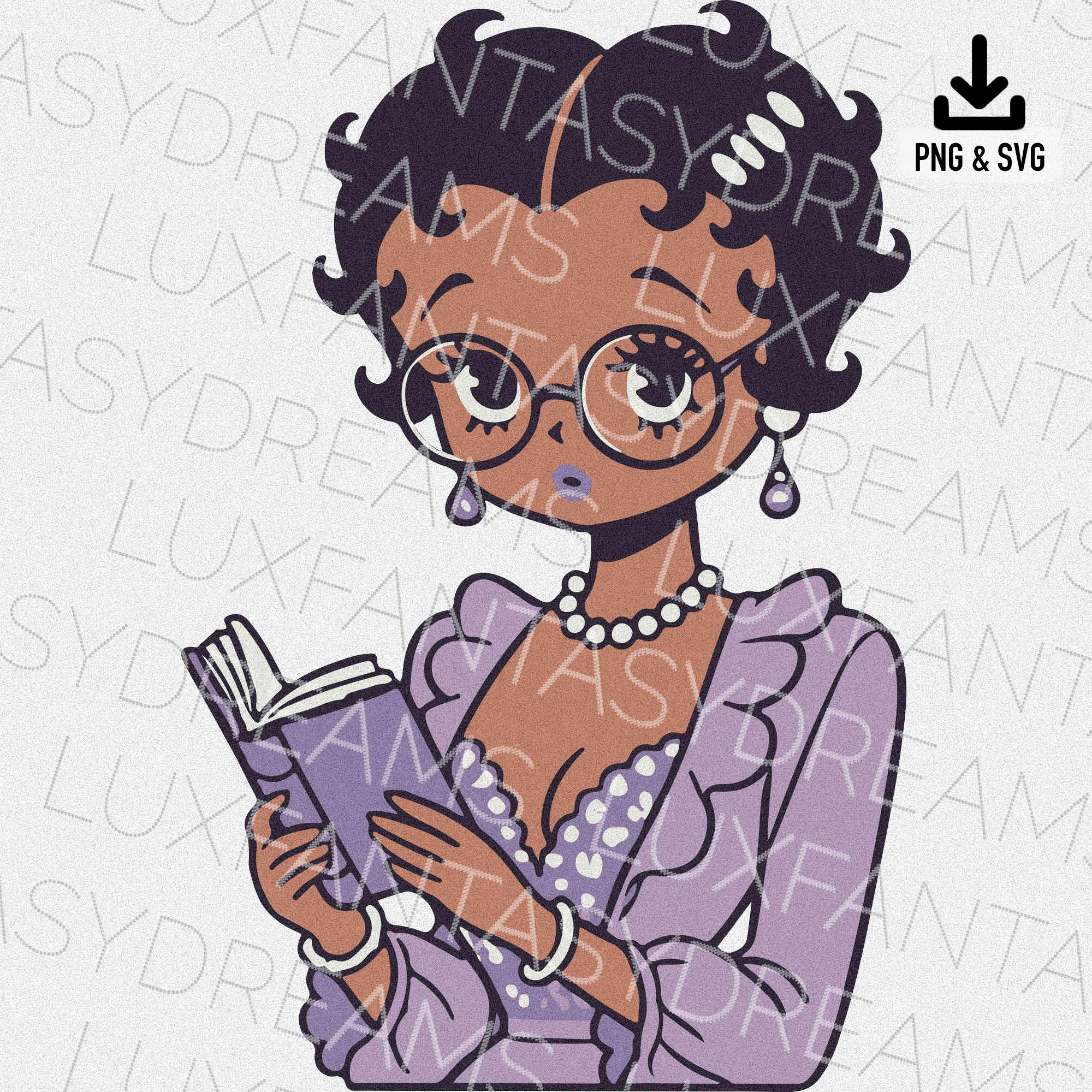 Betty Boop Reading Book Png Betty Boop in Purple Iron on Transfer Vinyl ...