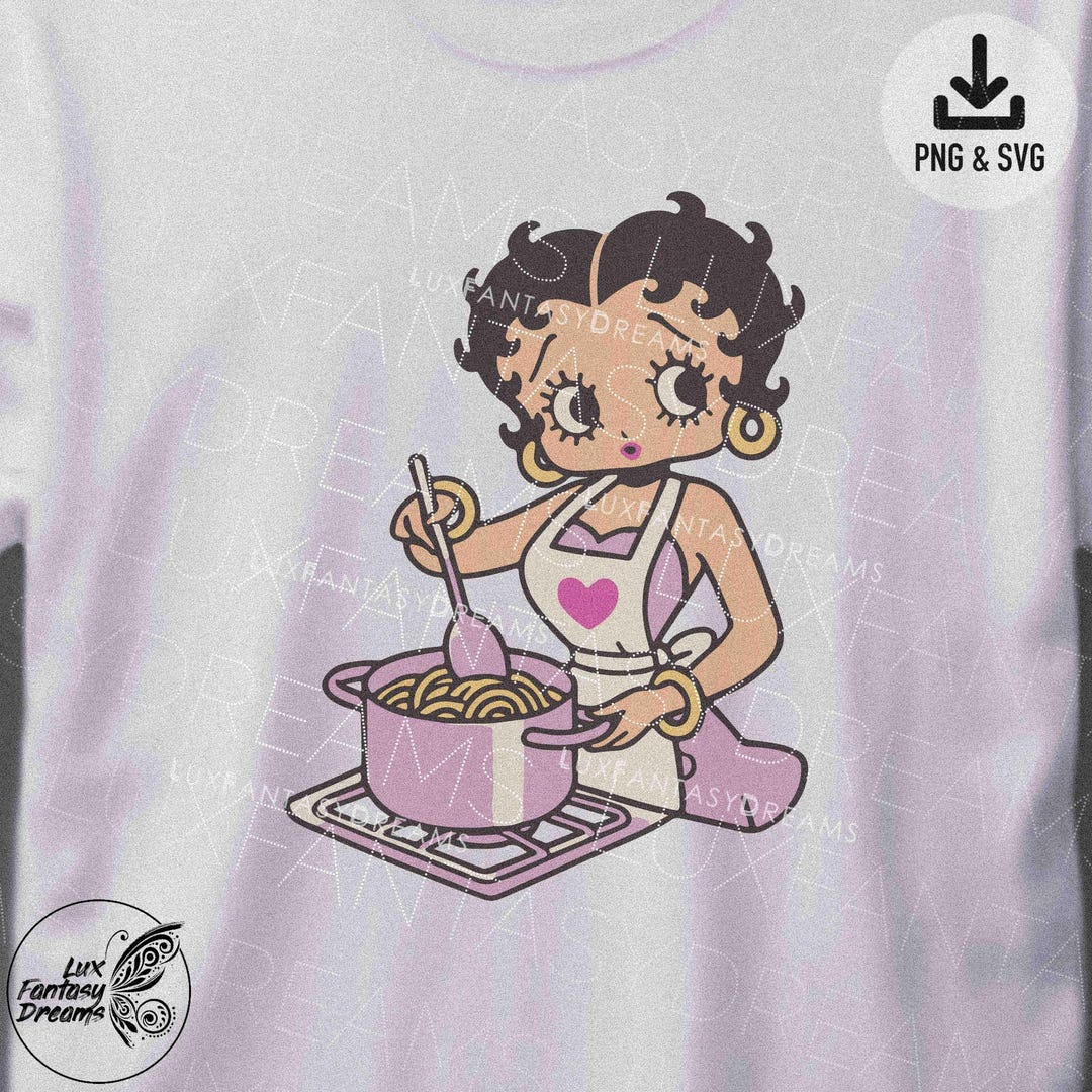 Betty Boop Chef Png & Svg Betty Boop in Pink Clipart Heart Layered SVG ...