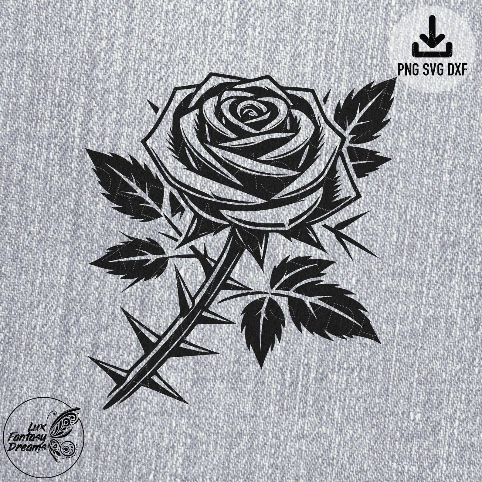 Rose Svg Silhouette, Flower Svg, Rose Outline Clipart Cutting File ...