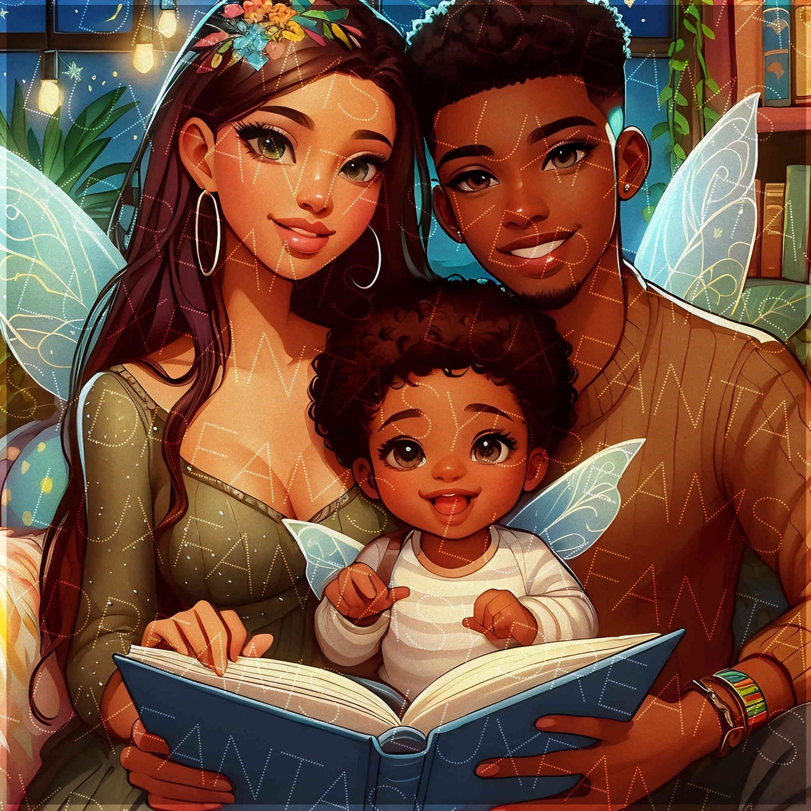 Fairy Family Png, Parents Love Png Mom and Dad Children's Png Kids Art ...