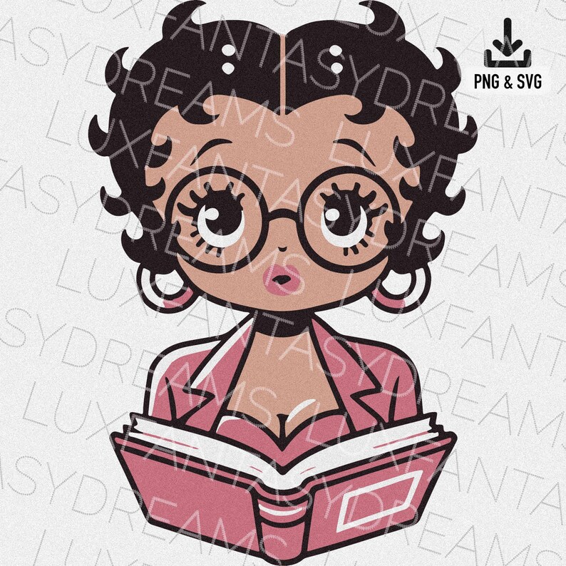 Betty Boop SVG Books Fashion Girl Reading Book Mothers Day Bookworm ...