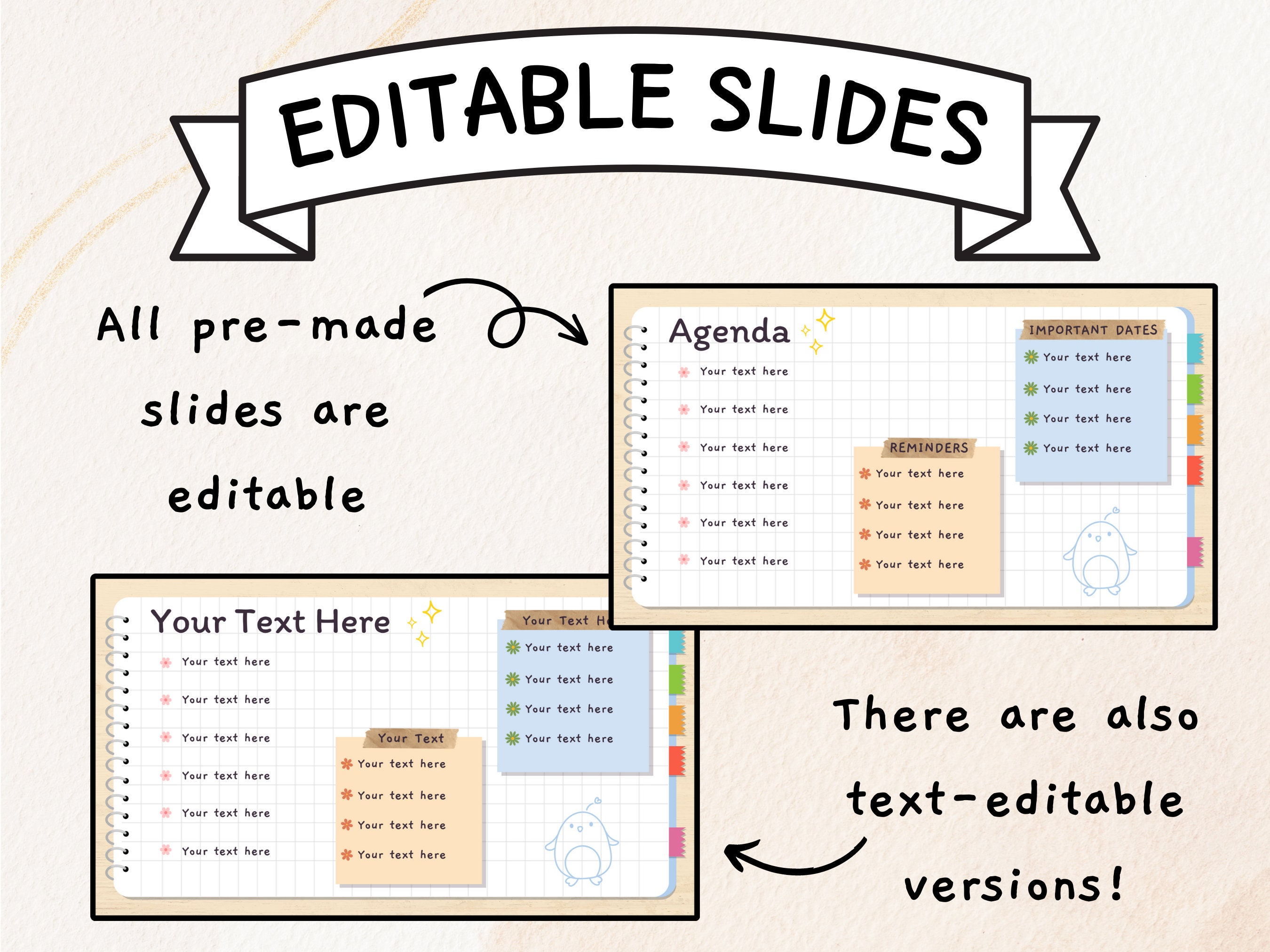 Pastel Spring Notebook Daily Slides | Teacher Slides Template ...