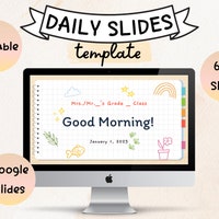 Boho Rainbow Flowers Google Slides and Powerpoint Templates, Digital ...