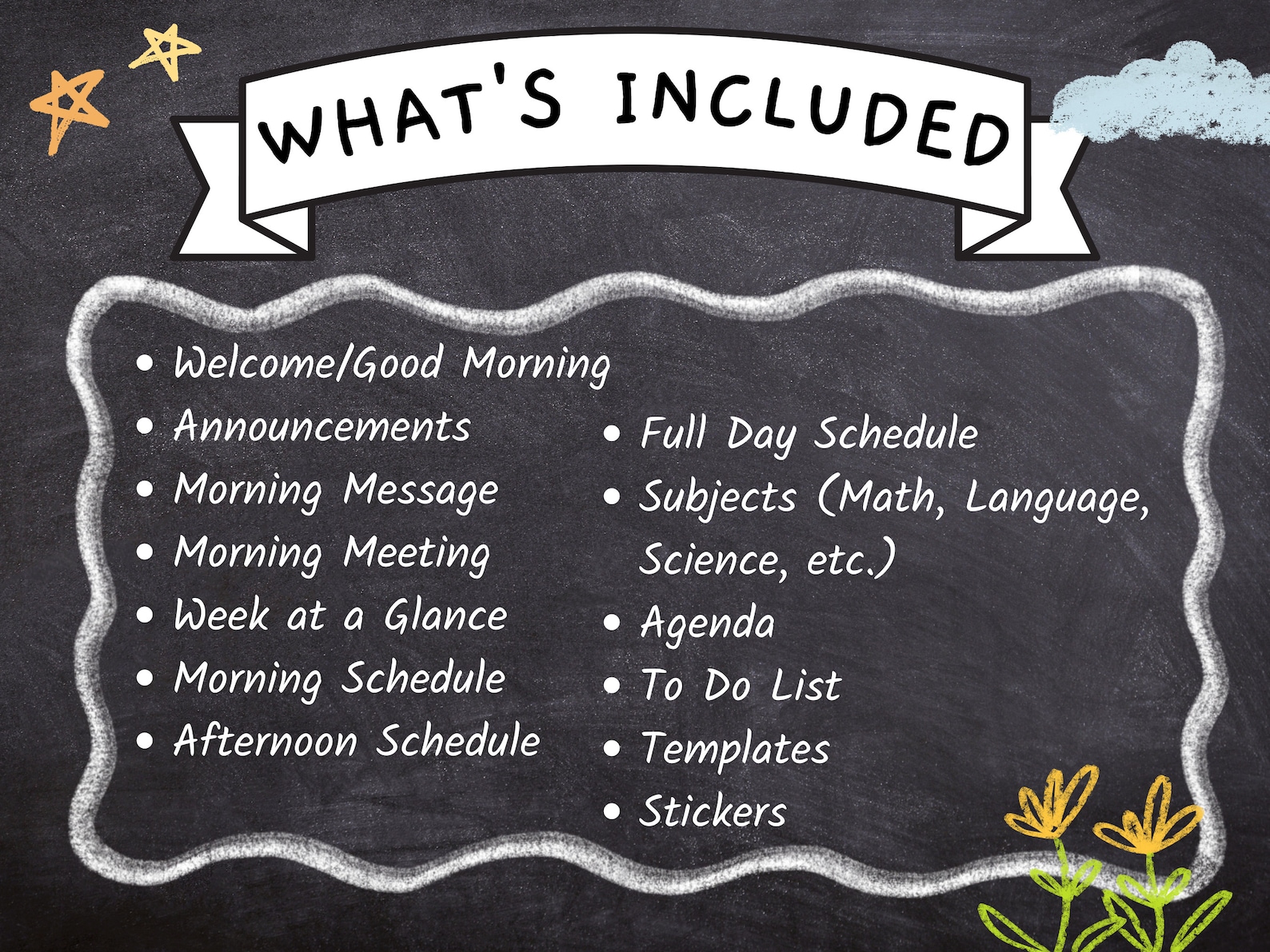 Chalkboard Themed Daily Slides | Teacher Slides Template | Classroom ...