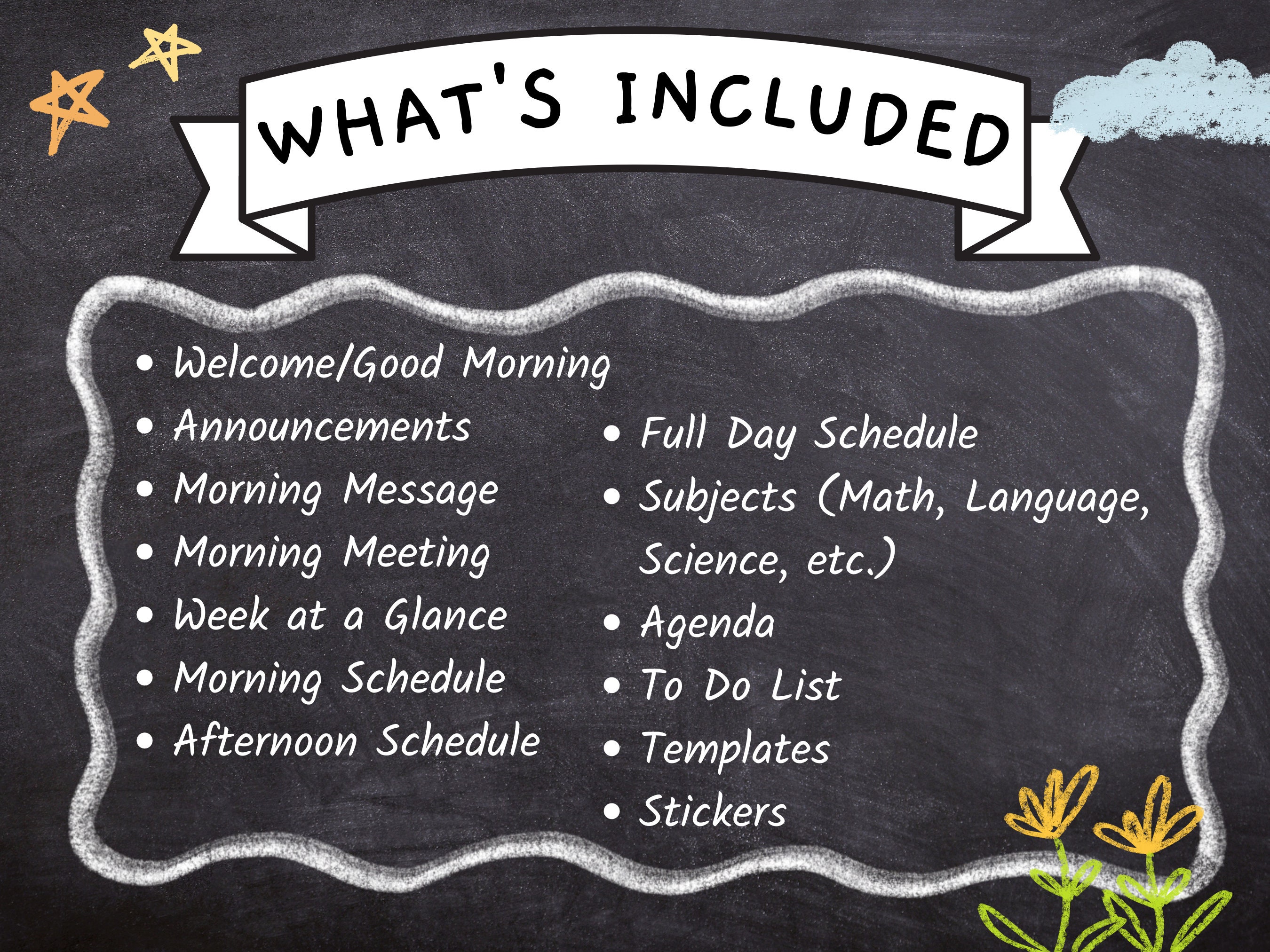 Chalkboard Themed Daily Slides | Teacher Slides Template | Classroom ...