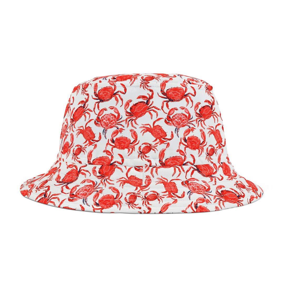 Crab Bucket Hat, Nautical Hats, Bucket Hat, Fun Bucket Hat, Golf Hat ...