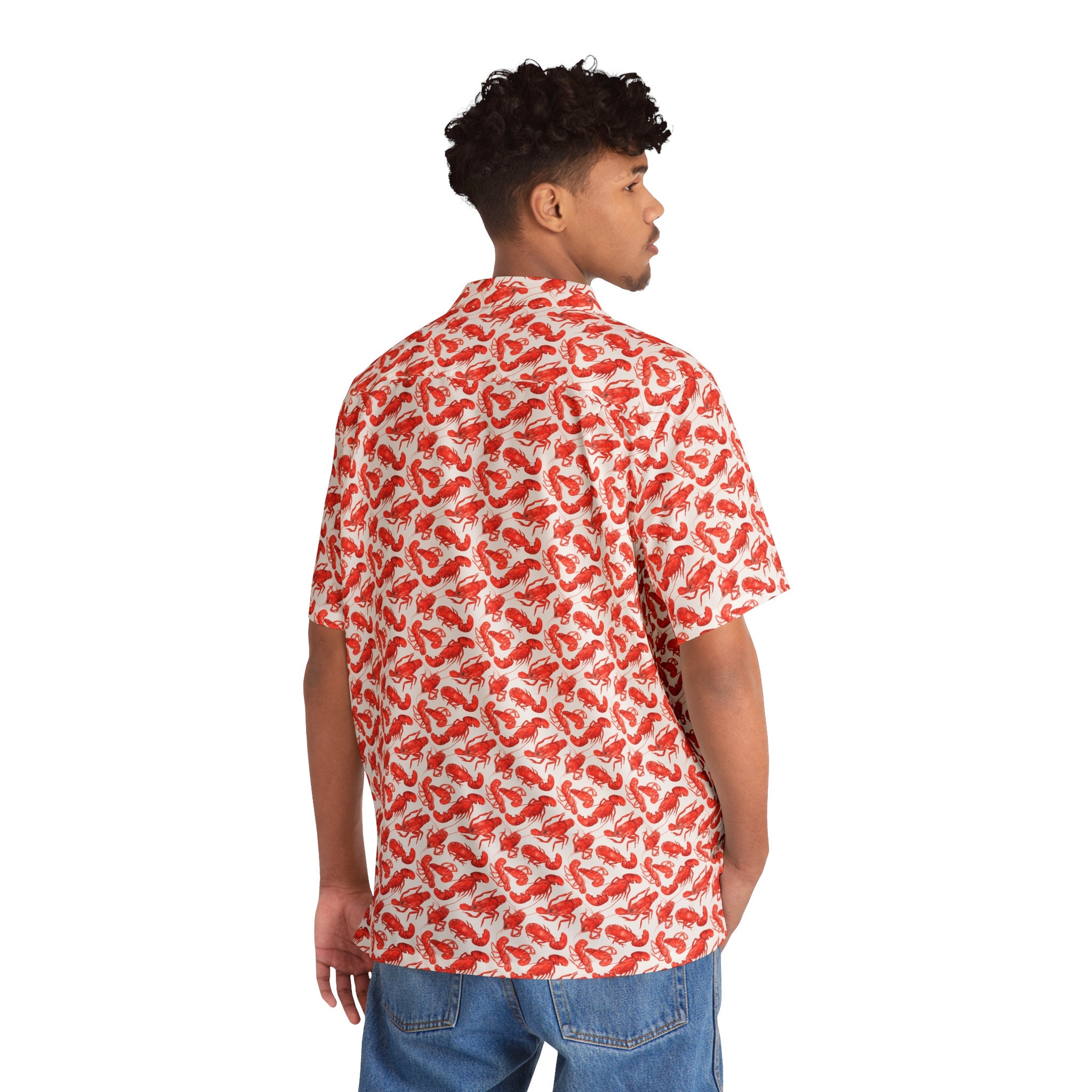 Lobster Hawaiian Shirt Red Lobster Shirt Lobster Button - Etsy