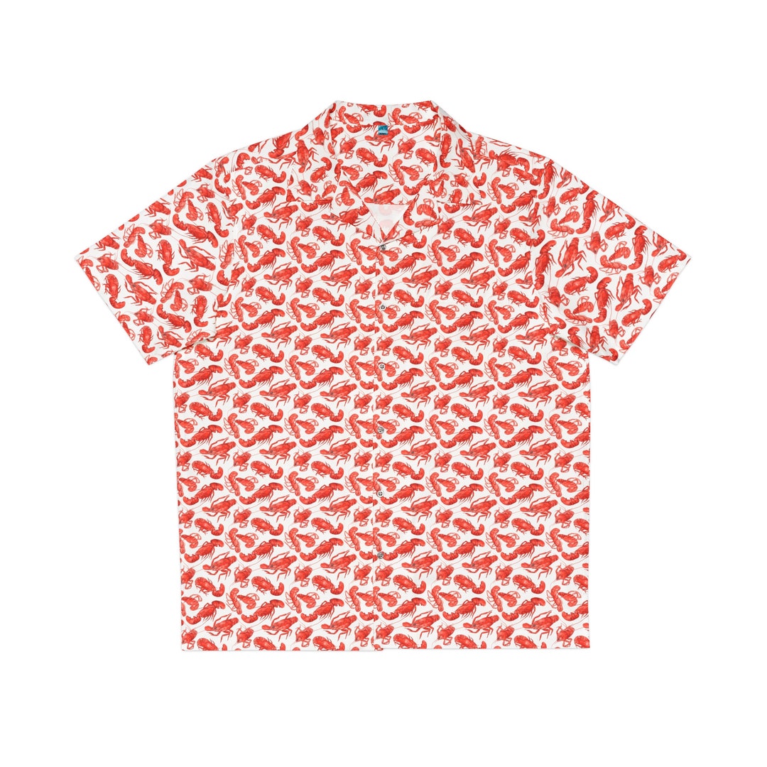 Lobster Hawaiian Shirt Red Lobster Shirt Lobster Button - Etsy