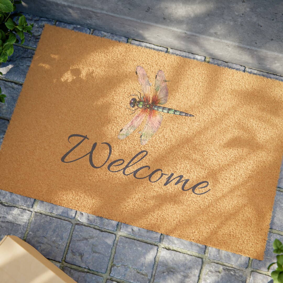 Dragonfly Welcome Mat, Dragonfly Doormat, Dragonfly Lover, Dragonfly ...