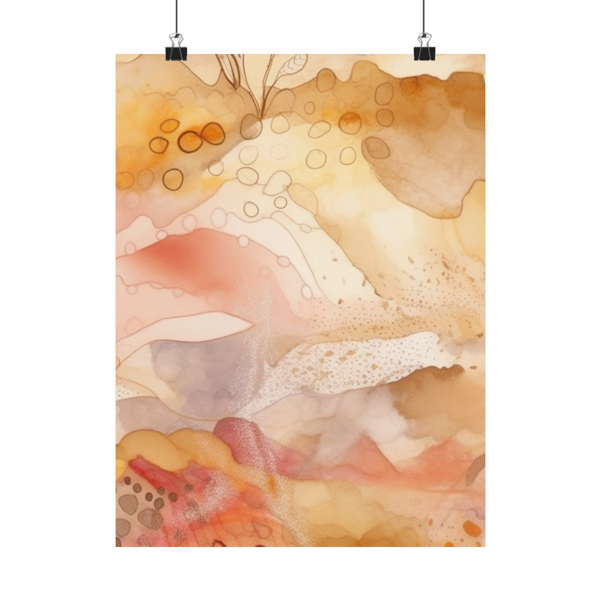 Coral Poster, Orange Art, Wall Decor, Watercolor Poster, Peach Orange ...