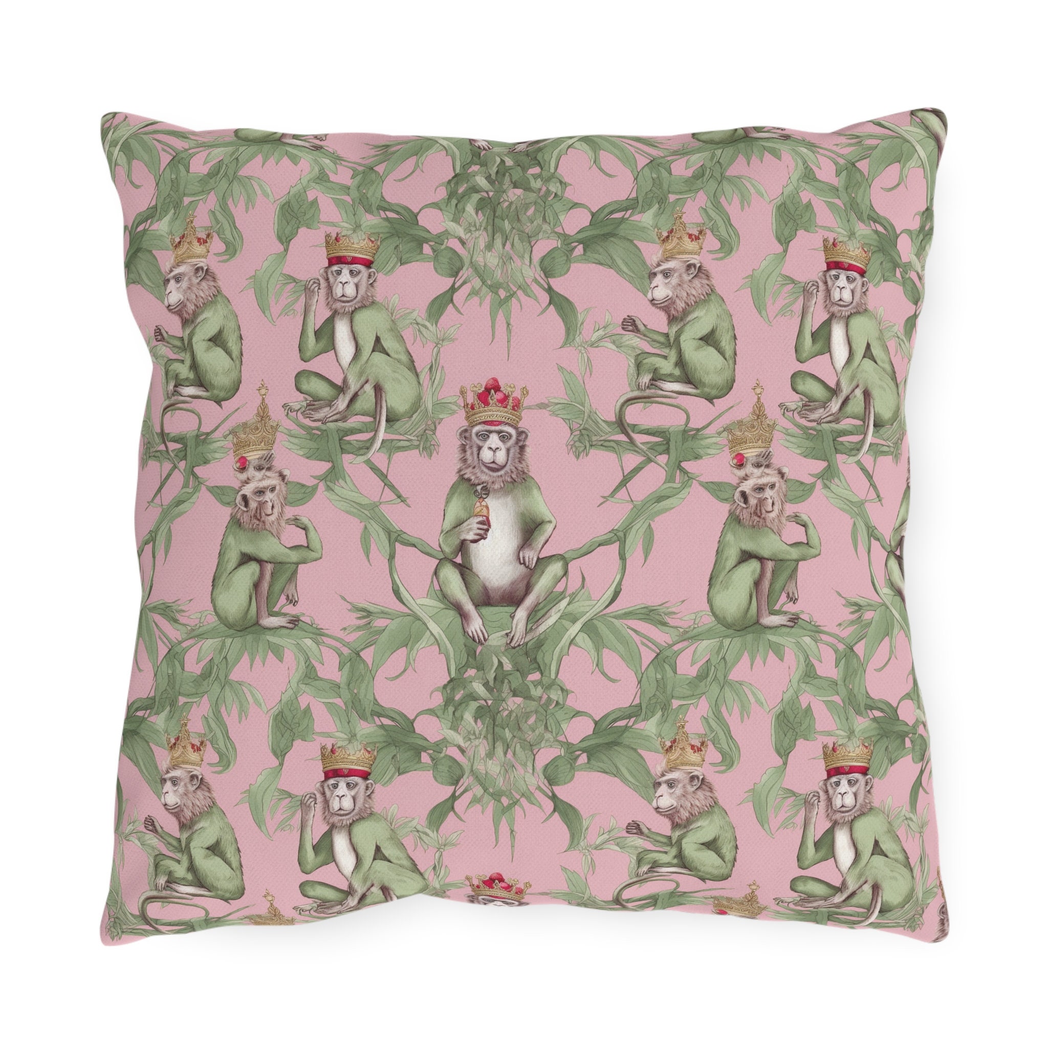 Pink Monkeys Outdoor Pillows, Palm Beach Outdoor Decor - Etsy