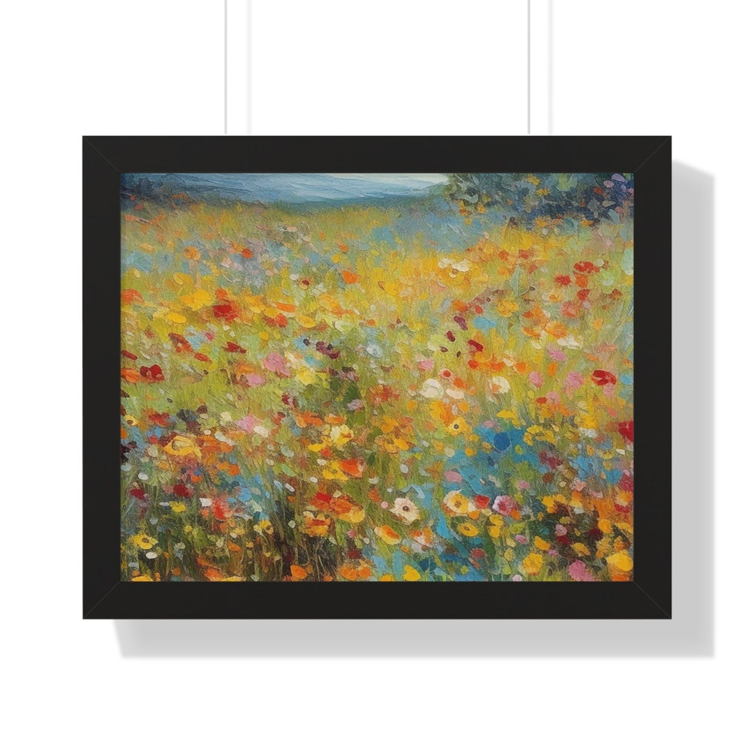 Impressionist Wall Art-wildflower Art-meadow Gallery Canvas-horizontal ...