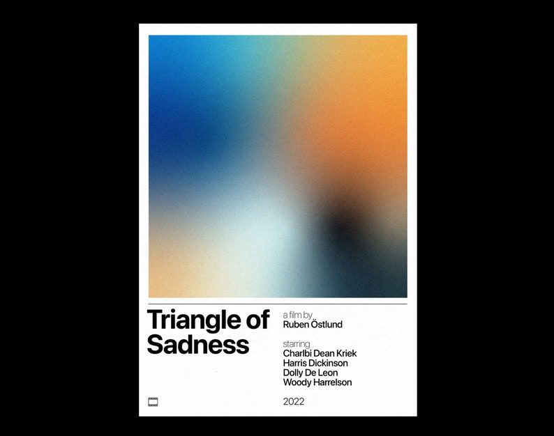 Triangle of Sadness Movie Poster: Minimalist Gradient Film Print ...