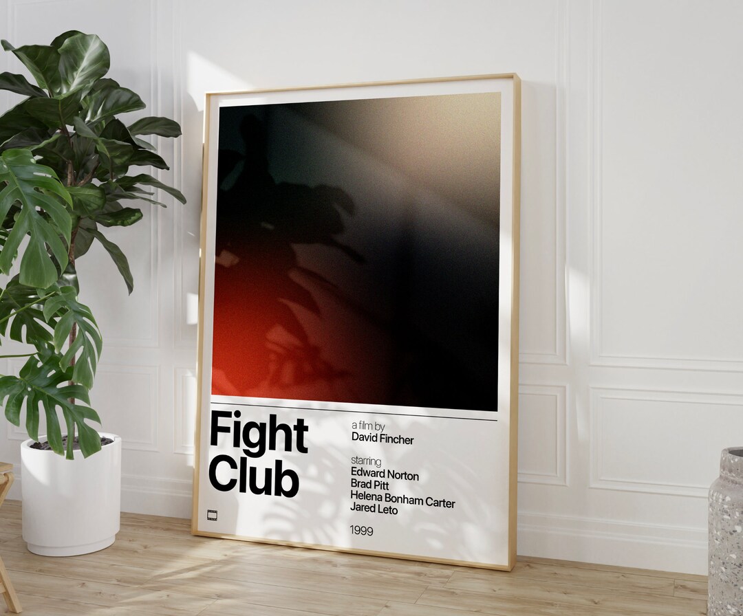 Fight Club, Fight Club Movie Poster, Minimalist Film Print, Gradient ...