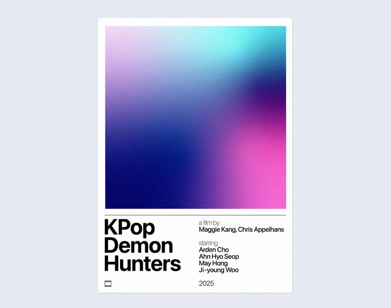 Kpop Demon Hunters Movie Poster: Minimalist Gradient Kpop Film Art ...
