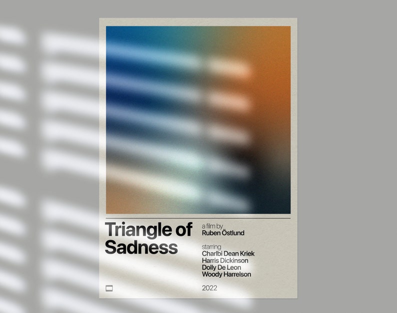 Triangle of Sadness Movie Poster: Minimalist Gradient Film Print ...
