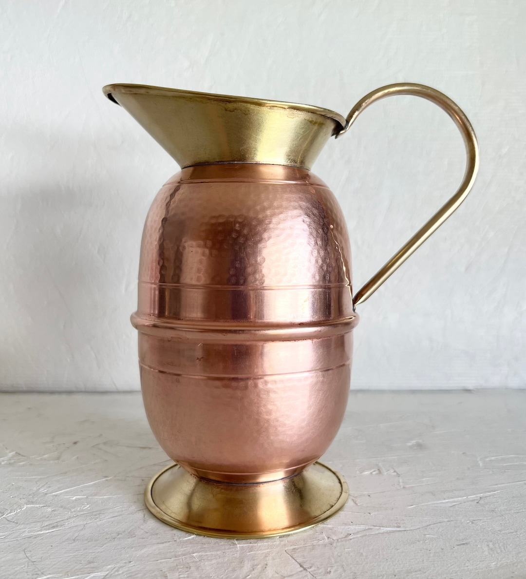 Copper and Brass Carafe Vase Rustic Jug Pitcher - Etsy