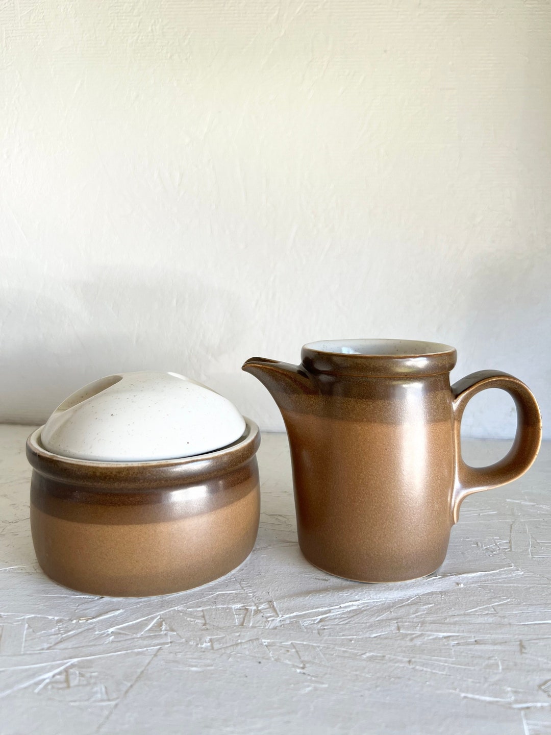 Mikasa Buckskin Potters Art Creamer and Sugar With Lid Ben Seibel ...