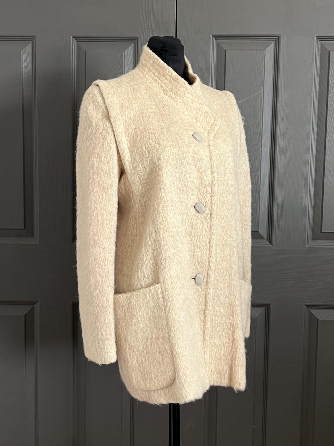 Vintage Women’s Cream/beige Wool Coat by Ethel Pear for One Up - Etsy