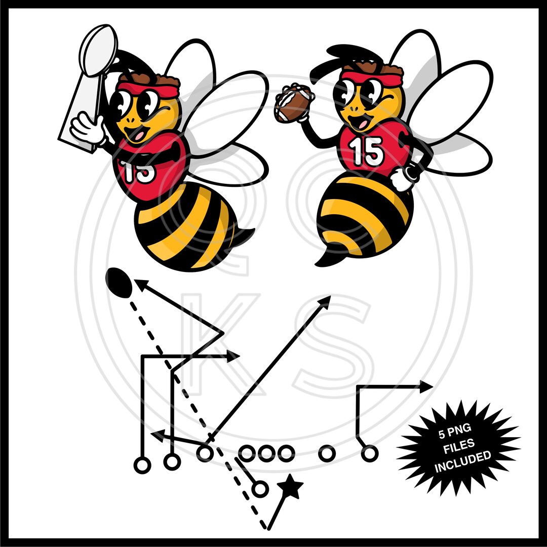 Retro Football Wasp Color PNG - Etsy