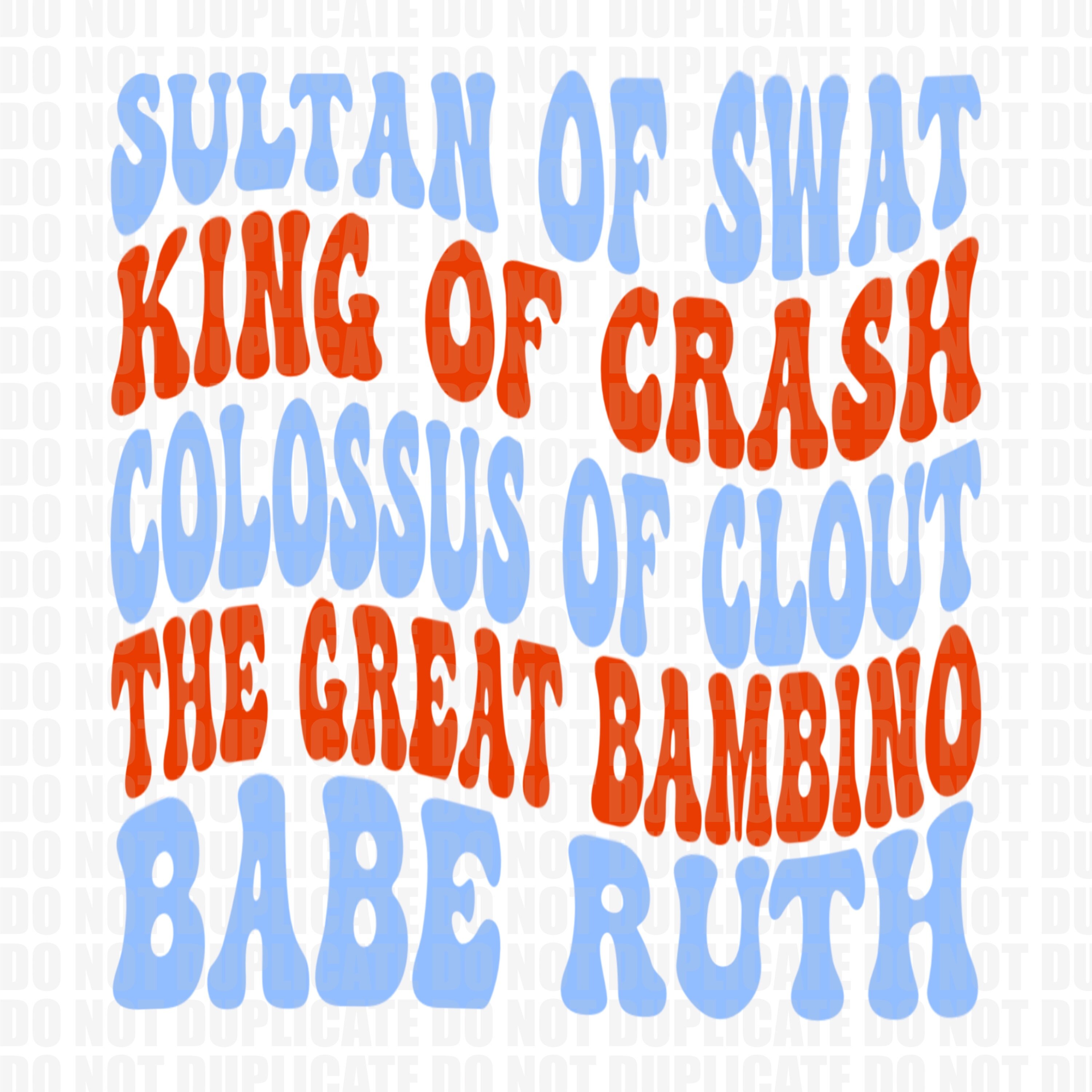 Babe Ruth Retro Wave PNG - Etsy