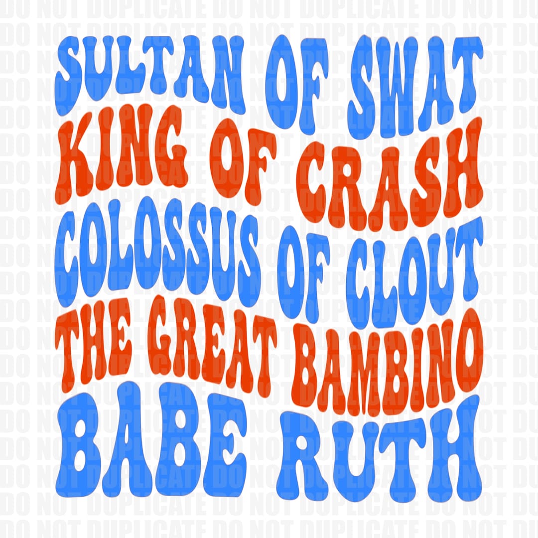 Babe Ruth Retro Wave PNG - Etsy