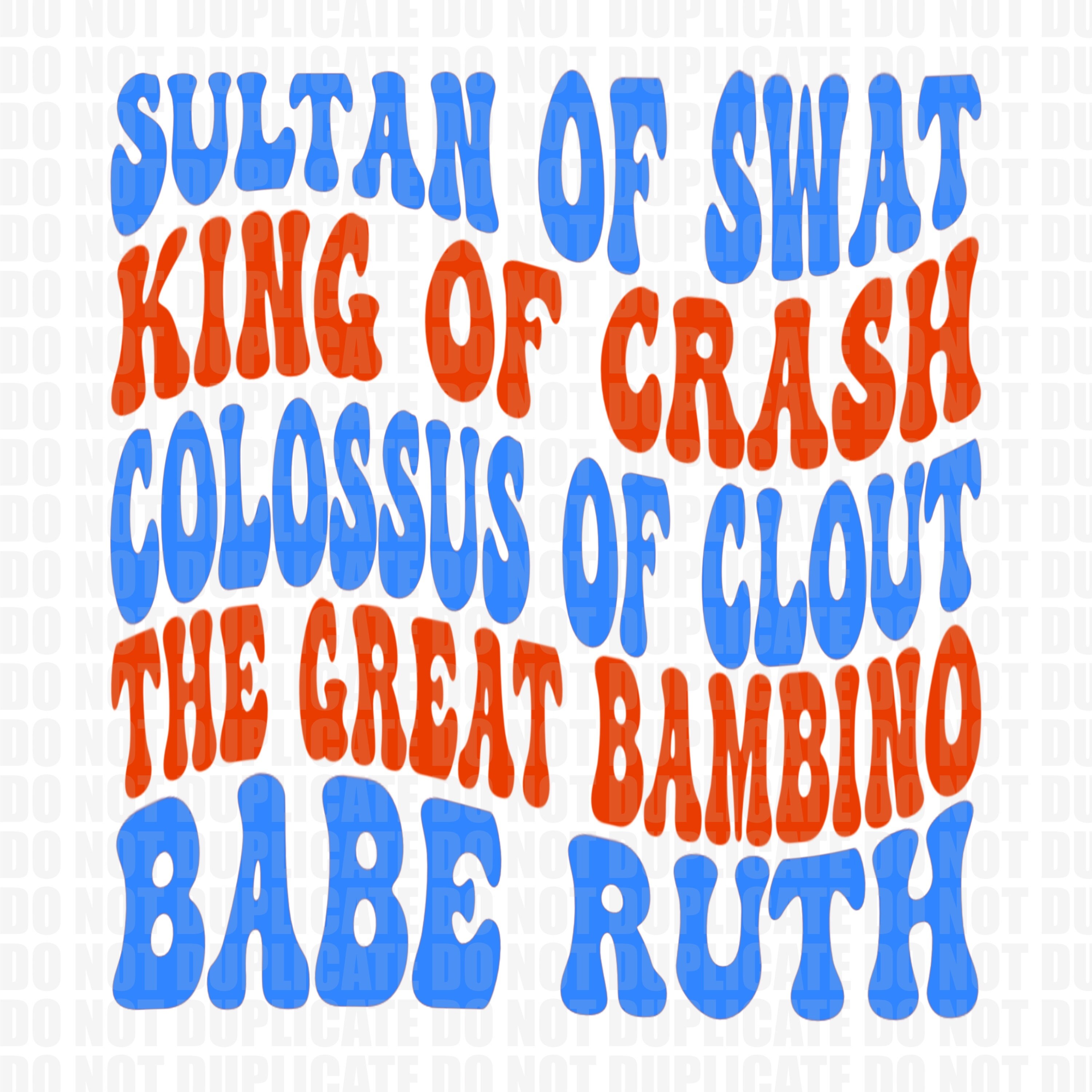 Babe Ruth Retro Wave PNG - Etsy