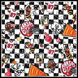 Kansas City Retro Football Seamless Pattern 1 (coordinating Pngs ...