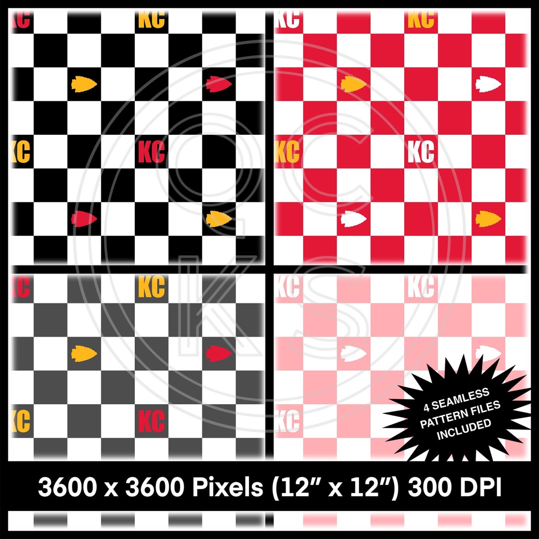 KC Checkered W/ Arrowheads Seamless Pattern Bundle 1 coordinating PNG ...