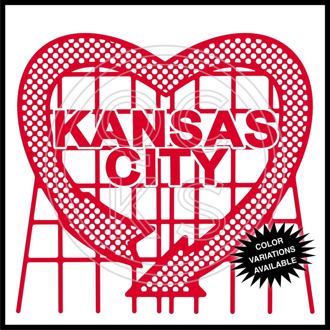 Kansas City Love Red Marquee Outline Only PNG - Etsy