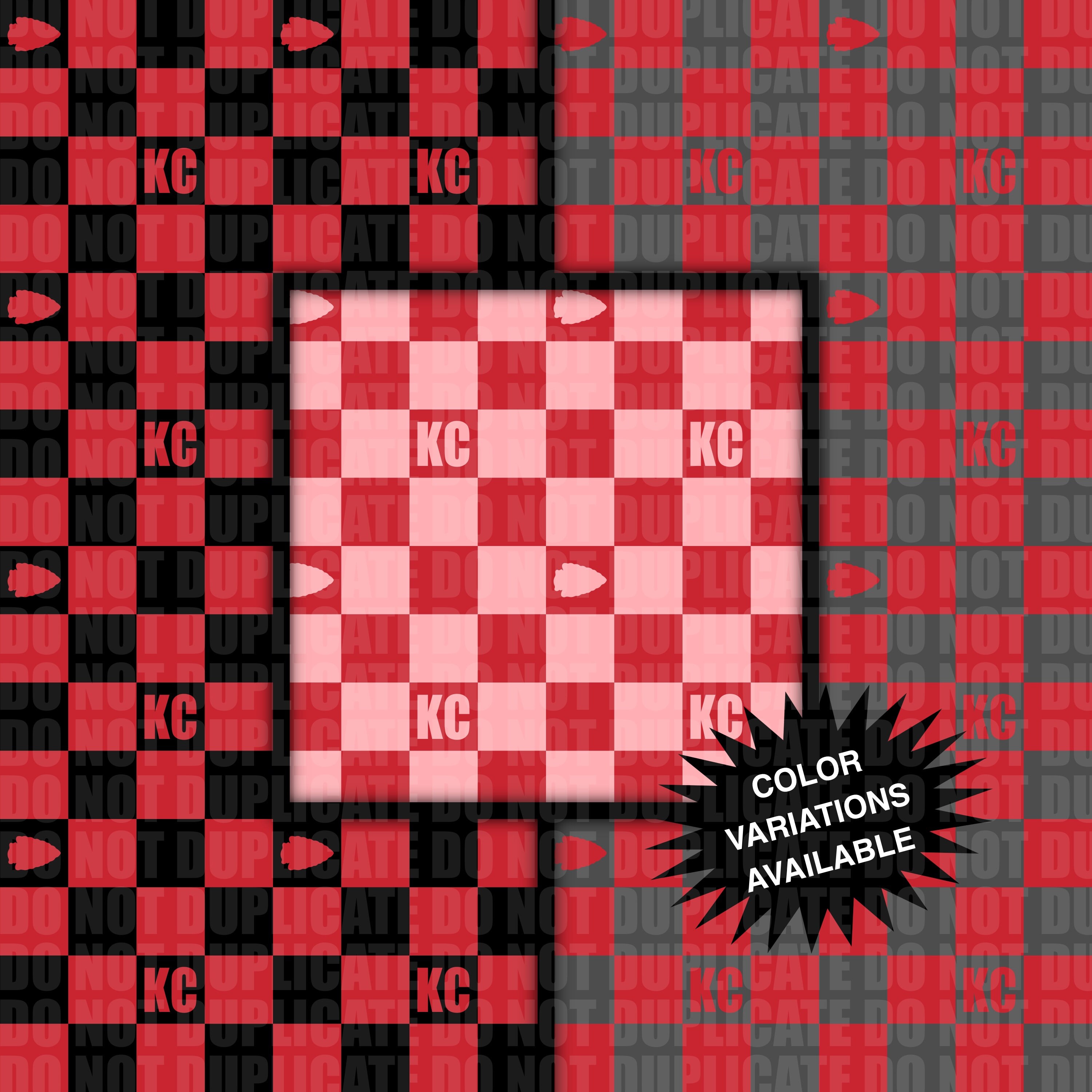 KC Checkered W/ Arrowheads Seamless Pattern Bundle 2 coordinating PNG ...