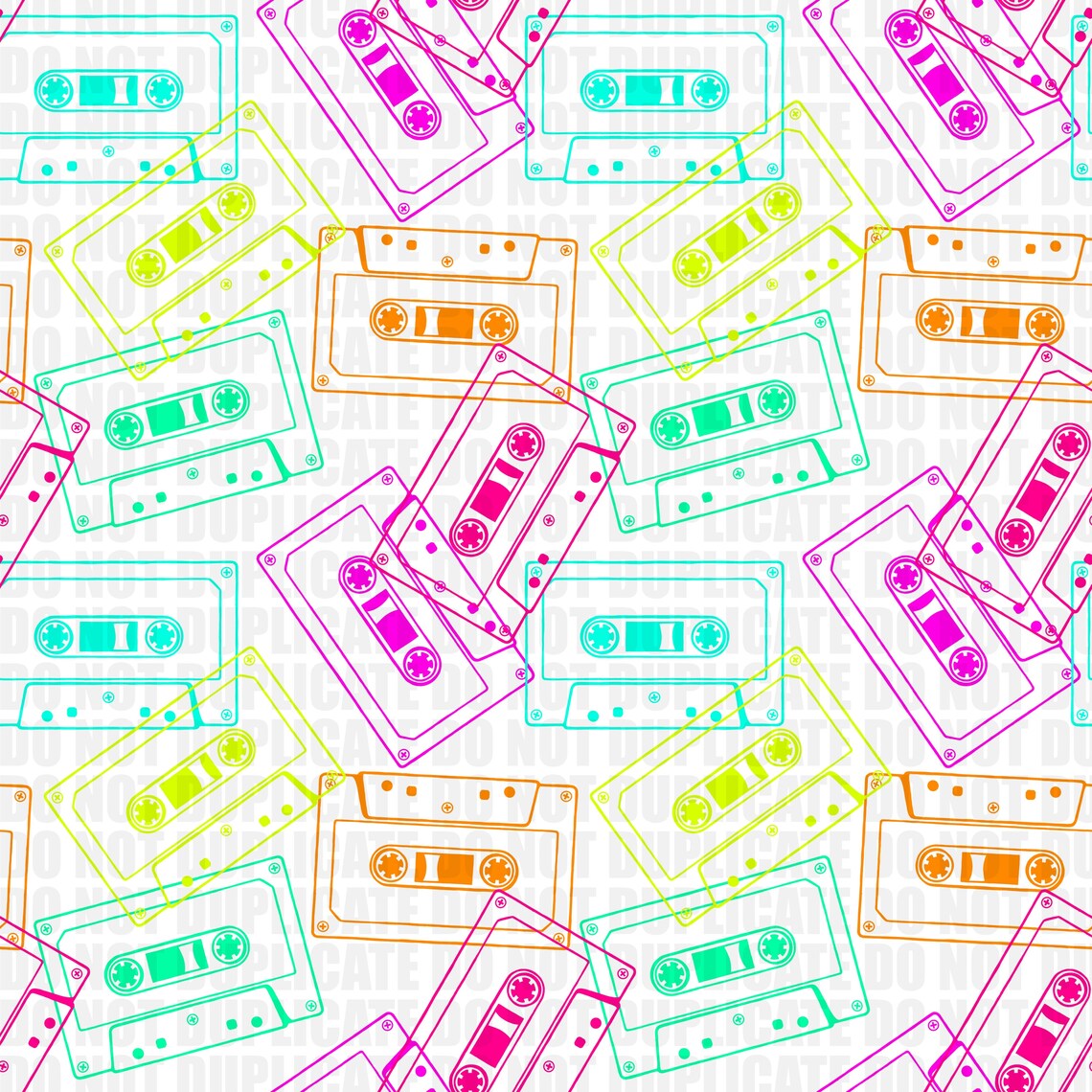 Neon Cassette Tapes Seamless Pattern - Etsy