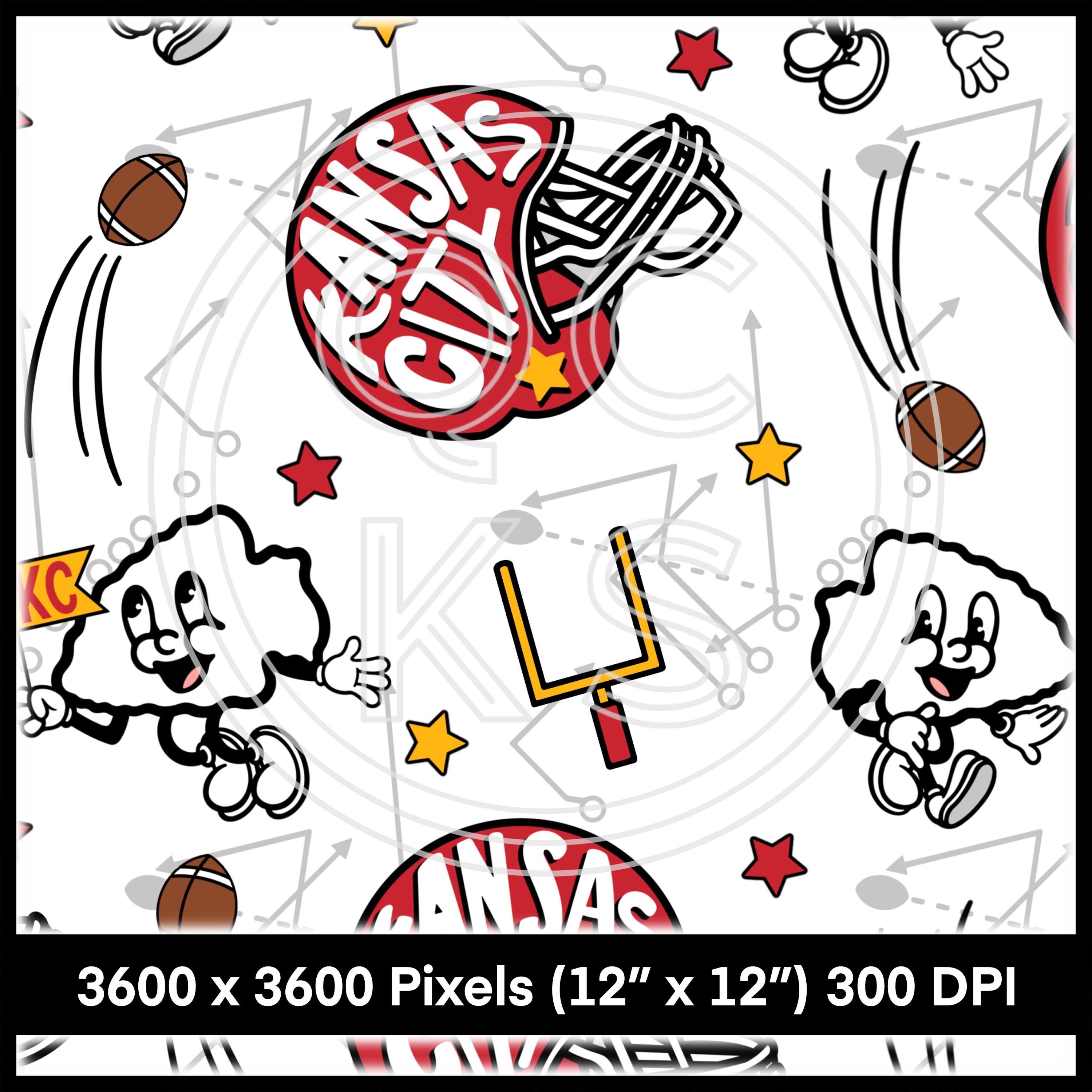 Retro Kansas City Football Wasp Formation Seamless Pattern - Etsy