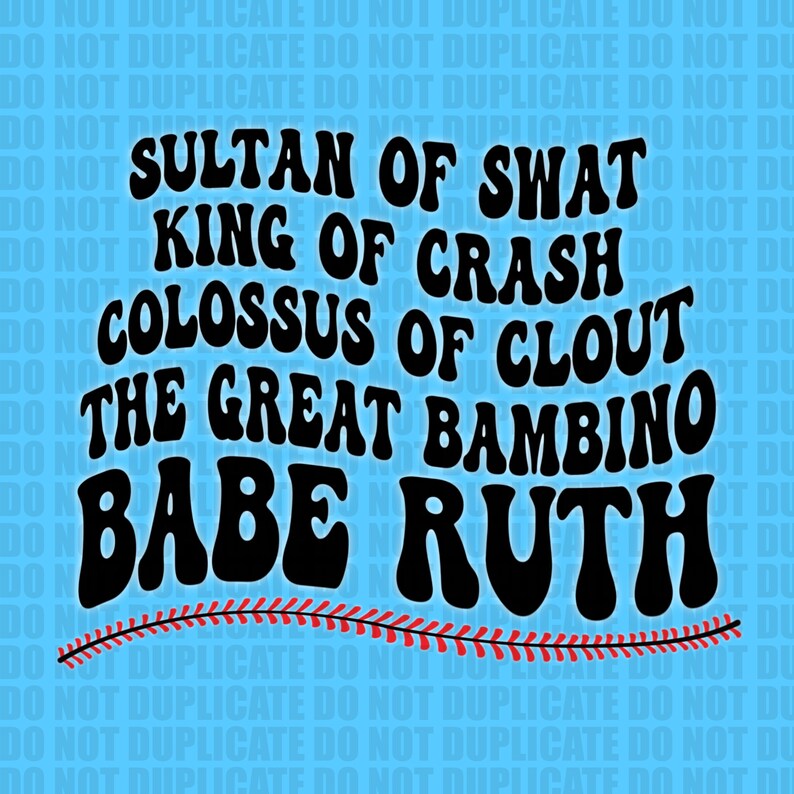 Babe Ruth Retro Wave PNG - Etsy