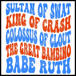 Babe Ruth Retro Wave PNG - Etsy