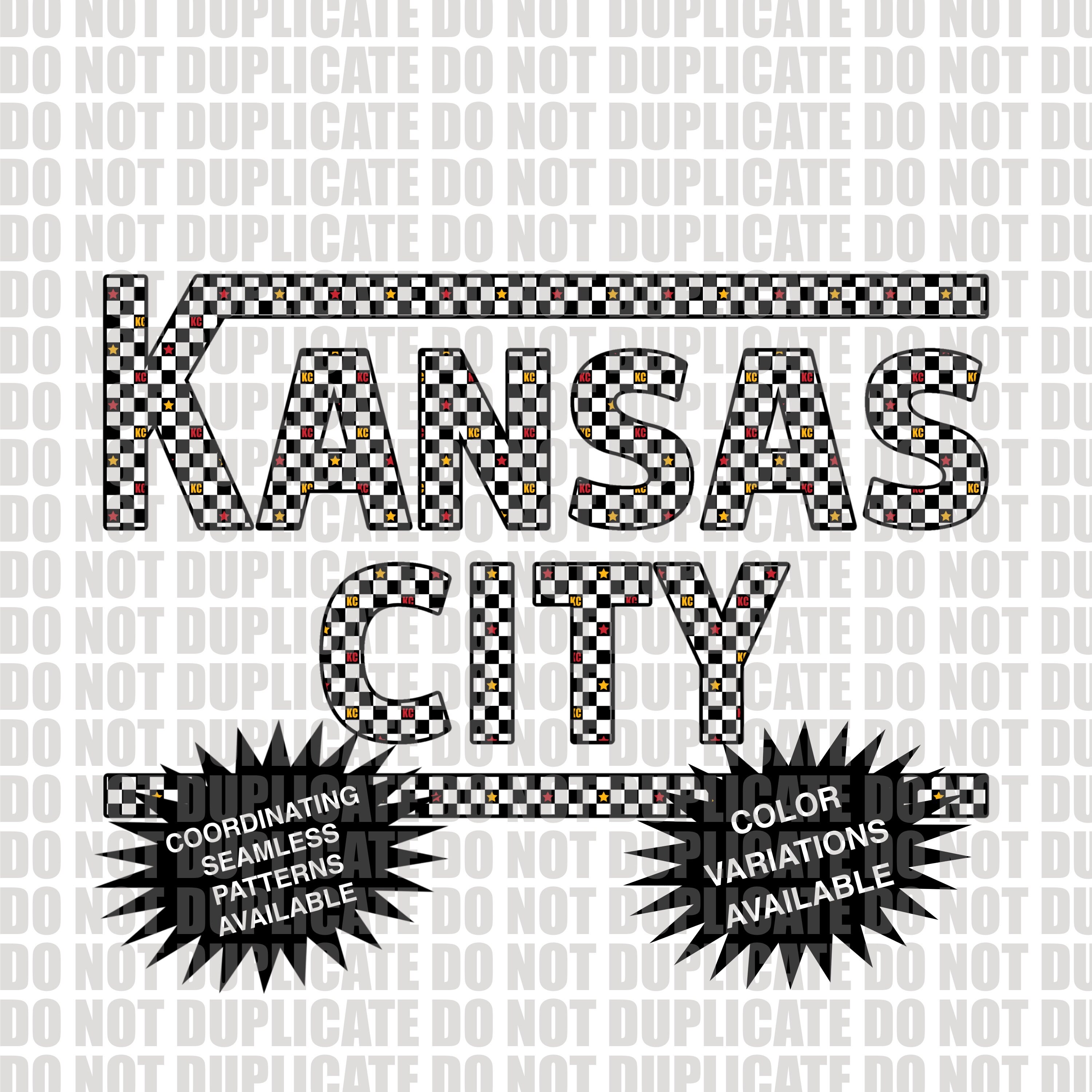 Kansas City Checkered W/ Stars PNG Bundle 1 coordinating Seamless ...