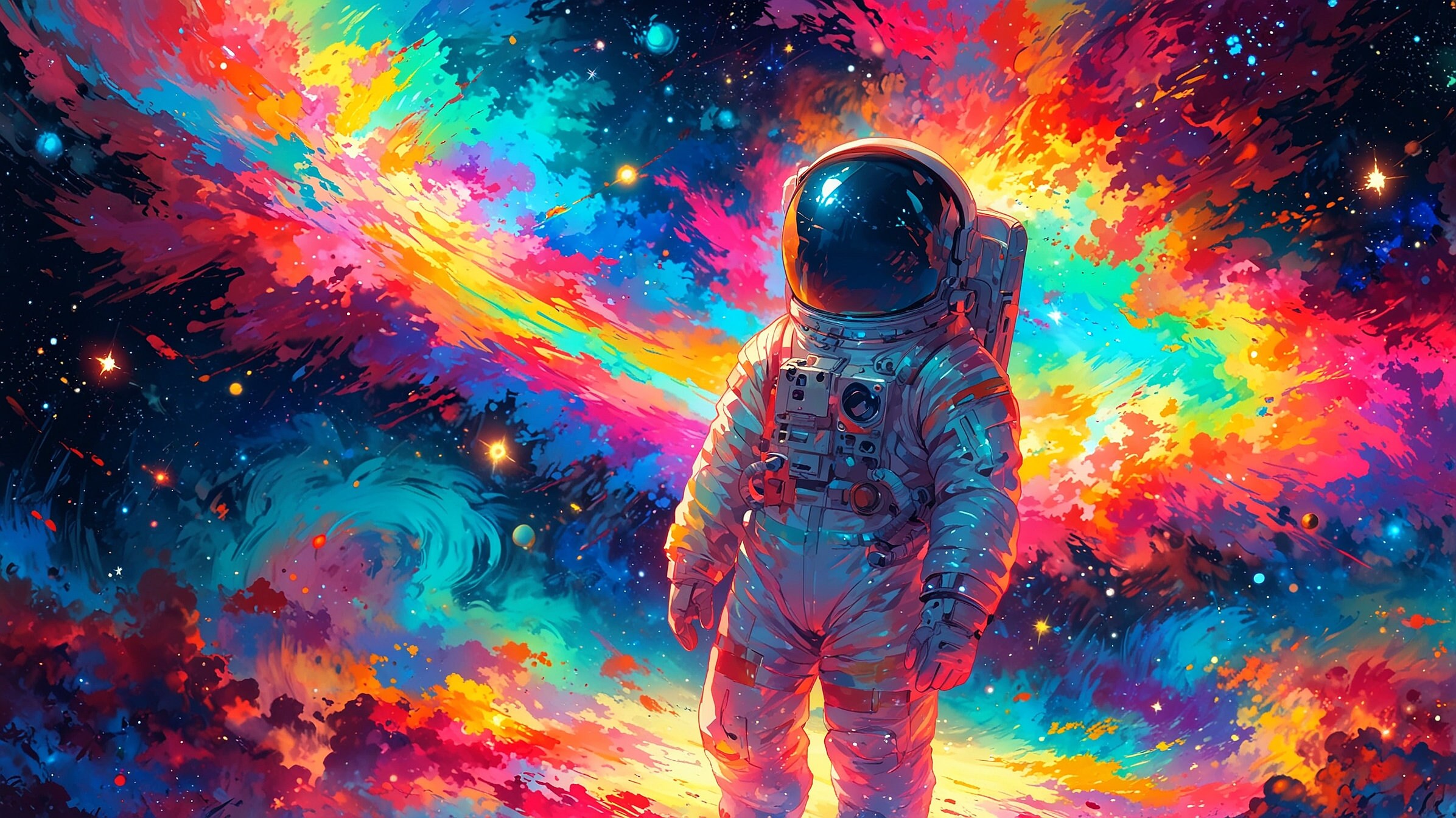 Space Wanderer Desktop Wallpaper Pack, Cosmic Space Explorer, Lost in ...