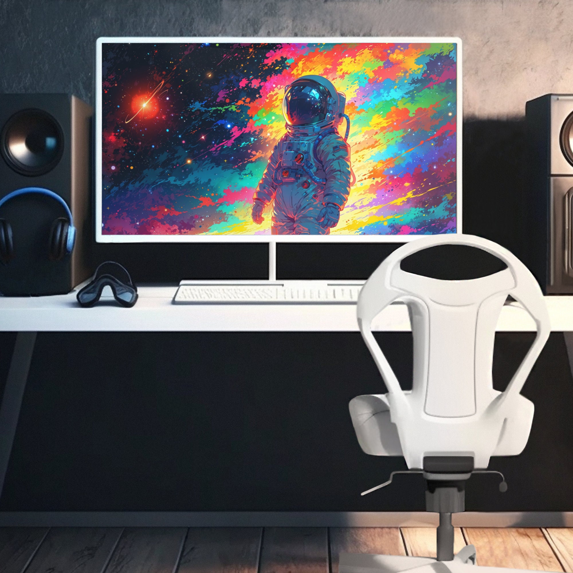 Space Wanderer Desktop Wallpaper Pack, Cosmic Space Explorer, Lost in ...