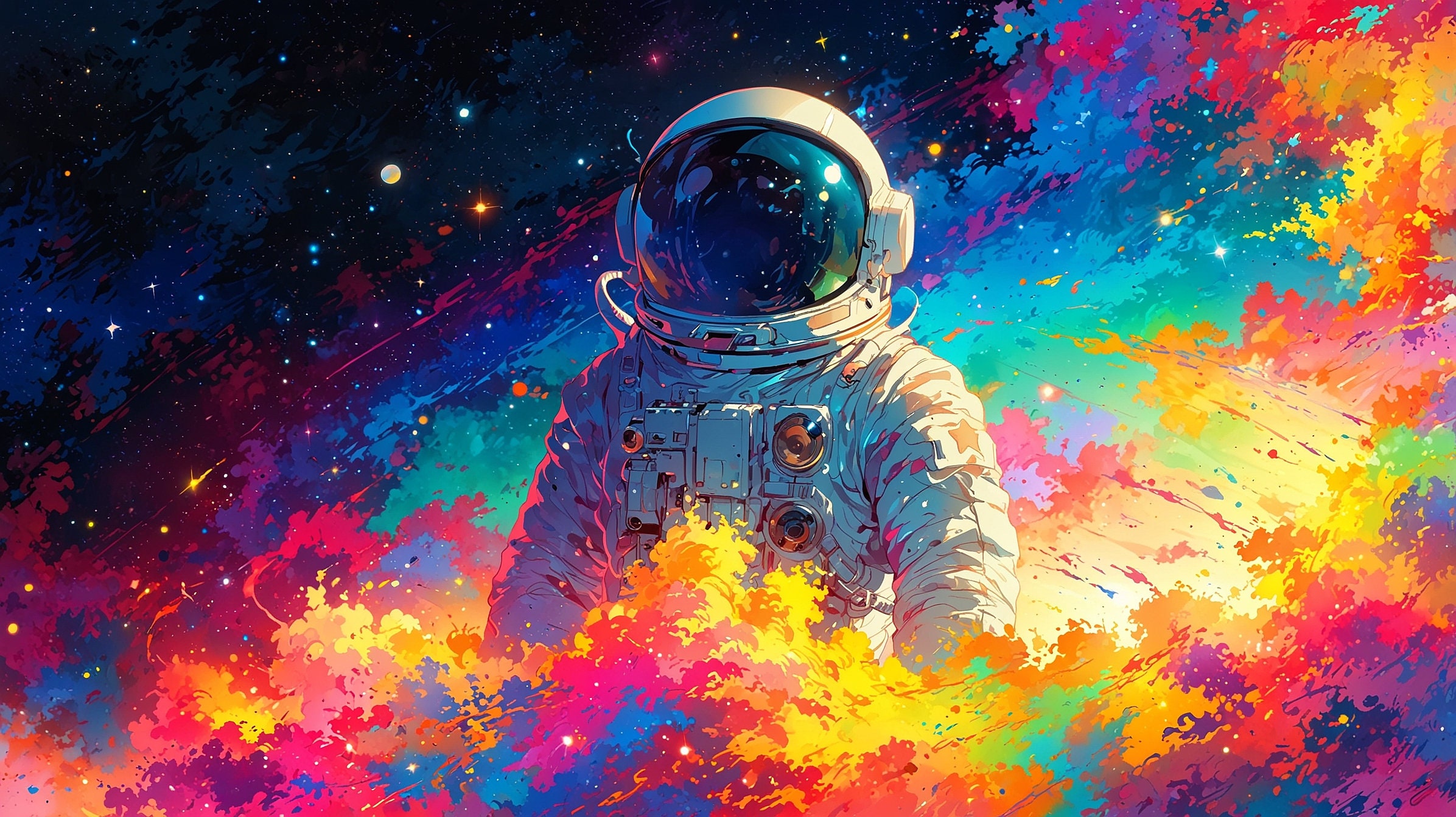 Space Wanderer Desktop Wallpaper Pack, Cosmic Space Explorer, Lost in ...